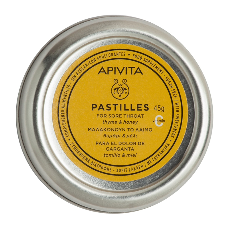 APIVITA Sore Throat Pastilles with Honey & Thyme | Hondos Center
