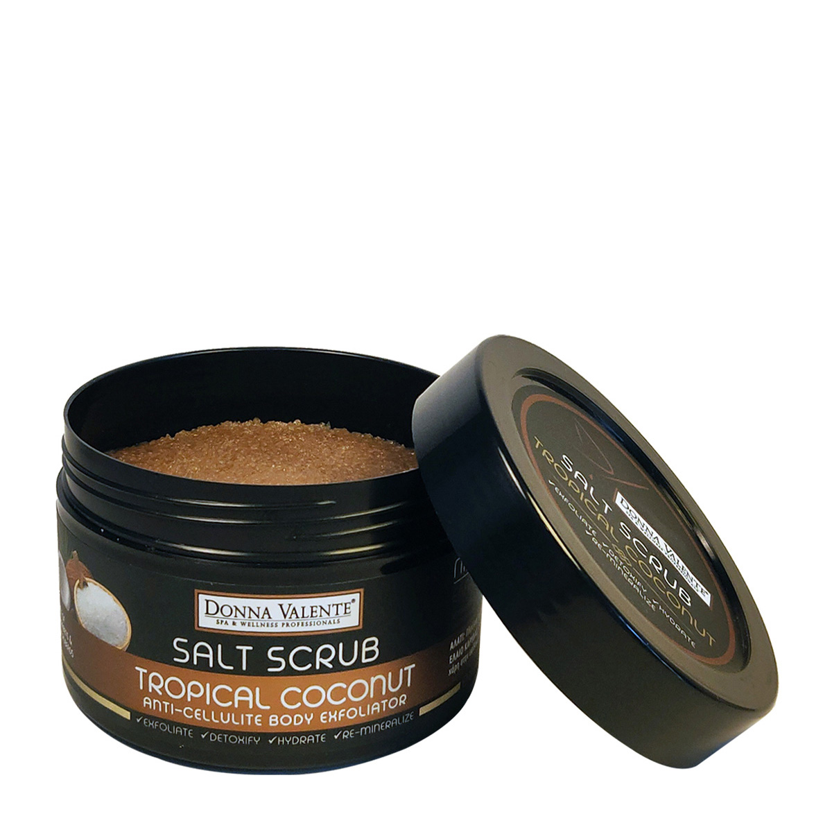 DONNA VALENTE Πήλινγκ Σώματος με Αλάτι και Έλαιο Ινδικής Καρύδας | Hondos Center